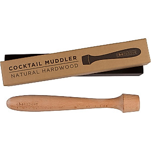 A Bar Above Bundle: 12 Inch Wooden Cocktail Muddler and 2pc Copper Cocktail Stirrer Set