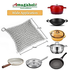 Amagabeli Baguette Pan 15" x 13" Bundle 2 Generation Cast Iron Cleaner 8”x6”