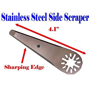 4 Stainless Steel Side Scraper w/ Sharping Edge Oscillating Multi Tool Saw Blade for Fein Multimaster Bosch Multi-x Craftsman Nextec Dremel Multi-max Ridgid Dremel Chicago Proformax Blades