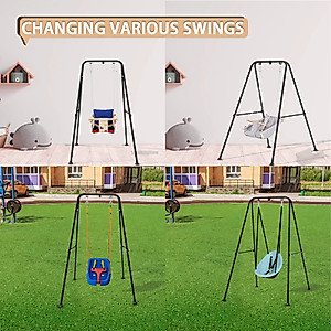 Swing Stand for Kids,Baby Swing Frame, Toddler A-Frame Metal Swing Sets for Backyard, Outdoor Indoor Heavy Duty Swing Set, Fits for Most of The Toddlers Swings