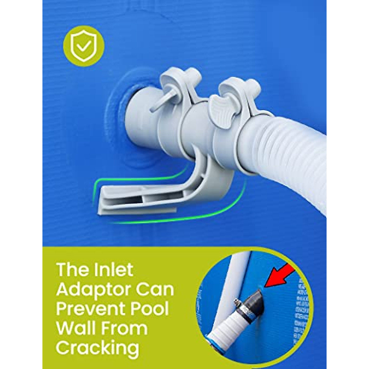 SUMMERBUDDY Swimming Pool Pipe Holder, Hose Support Brackets with Clamp Water Hose Swimming Pool Pipe Mount for Above Ground Pools Suitable for 1.25 Inch Hose (2 Pack)