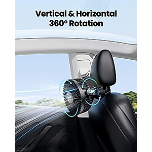 Gaiatop Mini Portable Stroller Fan, Battery Operated Small Clip on Fan, Detachable 3 Speed Rechargeable 360° Rotate Flexible Tripod Handheld Desk Cooling Fan for Car Seat Crib Treadmill Travel Black