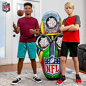 Franklin Sports NFL Inflatable Target Toss Game - Kids Mini Football Throwing Game Set - Portable Indoor + Outdoor Toy Football Target + Mini Footballs - 51"