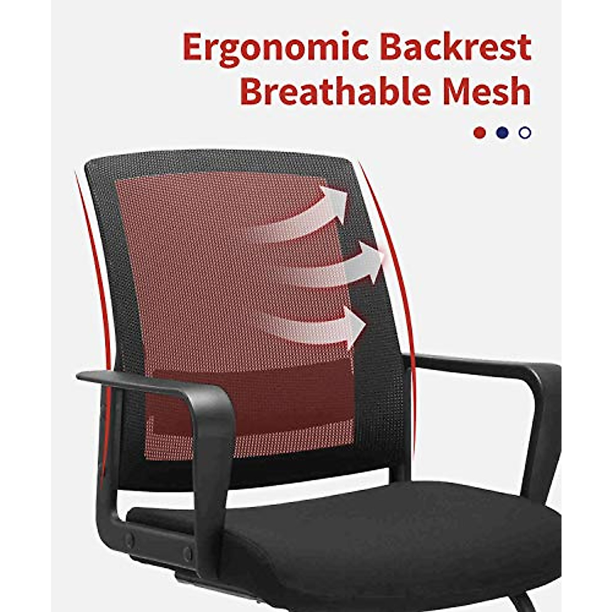 CLATINA Office Guest Chair with Lumbar Support and Mid Back Mesh Space Air Grid Series for Reception Conference Room 4 Pack