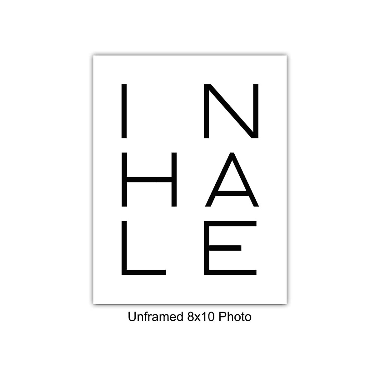 Inhale Exhale Wall Art - Zen Inspirational Meditation Wall Art Print - Unframed Typography - Spiritual Gift for Meditation Fans - Great for Bedroom, Yoga Studio - Chic Home Decor - 8x10 Print