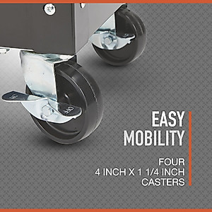 Ironton 28in. 2-Drawer Tool Cart - 30-1/2in.L x 14-1/2in.W x 33in.H, 350-Lb. Capacity