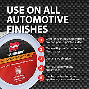 Malco Nano Care Blueberry Paste Wax - Creates High Gloss Finish and Long-Lasting Shine / Premium Paste Wax for Use on Fiberglass, Gel Coat and Painted Vehicle Finishes / 14 Oz. (126614)
