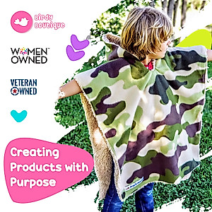 Birdy Boutique Car Seat Poncho for Kids – Safe to Use Over Seat Belts – Reversible Warm and Cozy Blanket – Easy on Easy Off and Doesn’t Impact Car Seat Performance – Camo and Bear – One Size