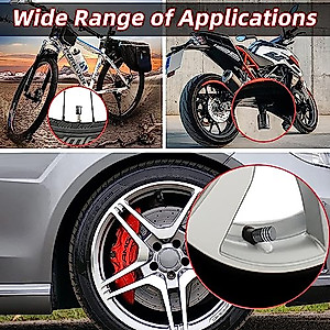 Ziciner 8 PCS Tire Valve Stem Cap Cover, Dustproof Valve Cover with Rubber Ring, Corrosion Resistant Leak-Proof Aluminum Alloy Wheel Valve Covers for Car, Truck, Motorcycle, Bike (Pure Grey)