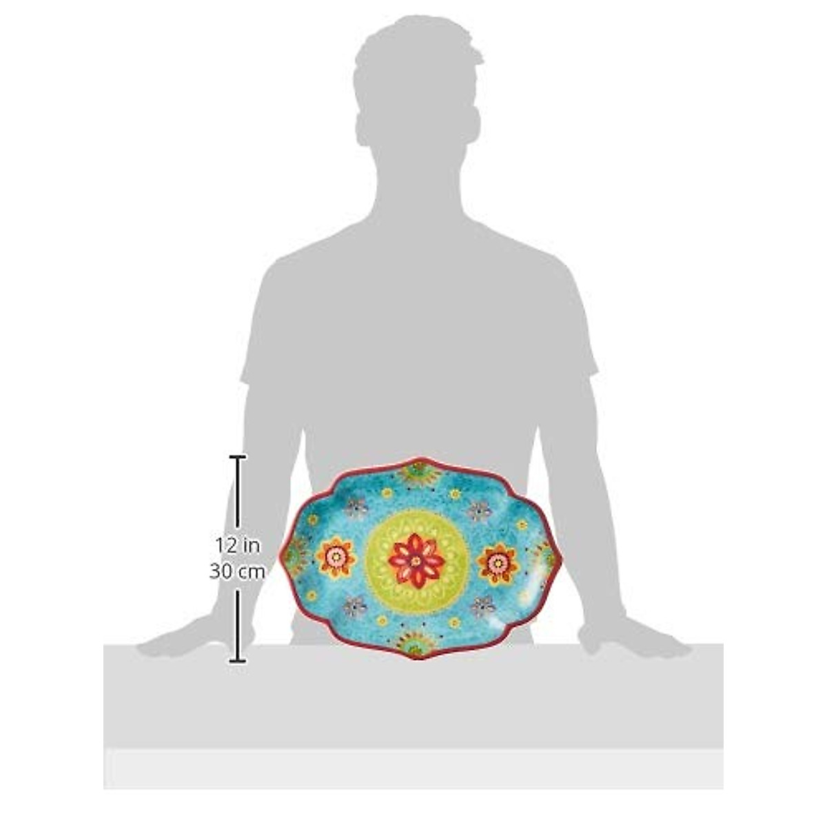 Certified International Tunisian Sunset Oval Platter, 16" x 12", Multicolor, Large