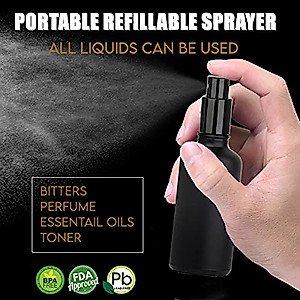 Cocktail Atomizer Sprayer - 1.7OZ / 50ml, Cocktail mister Vermouth Spritzer Bitters Spray Bottle for Cocktails Portable Perfume Refillable Sprayer, SC008 (Black)
