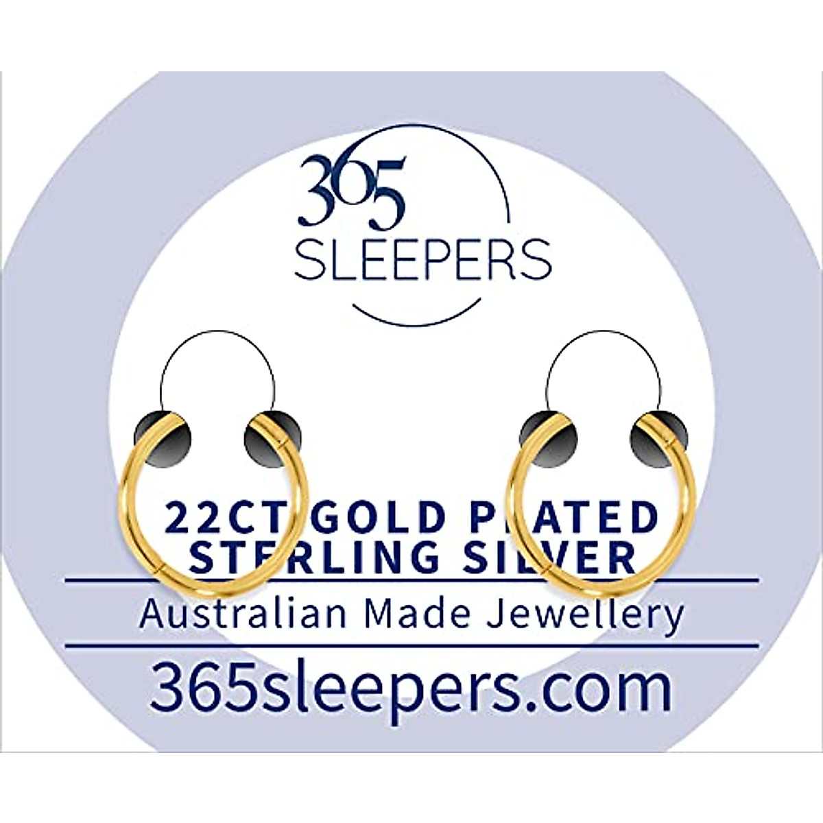 365 SLEEPERS Sterling Silver Unisex Hinged Hoop Nose Helix Tragus Lip Ring Sleeper Earrings - Hand Made In Australia - Nickel Free Hypoallergenic - 8mm - 10mm - 12mm