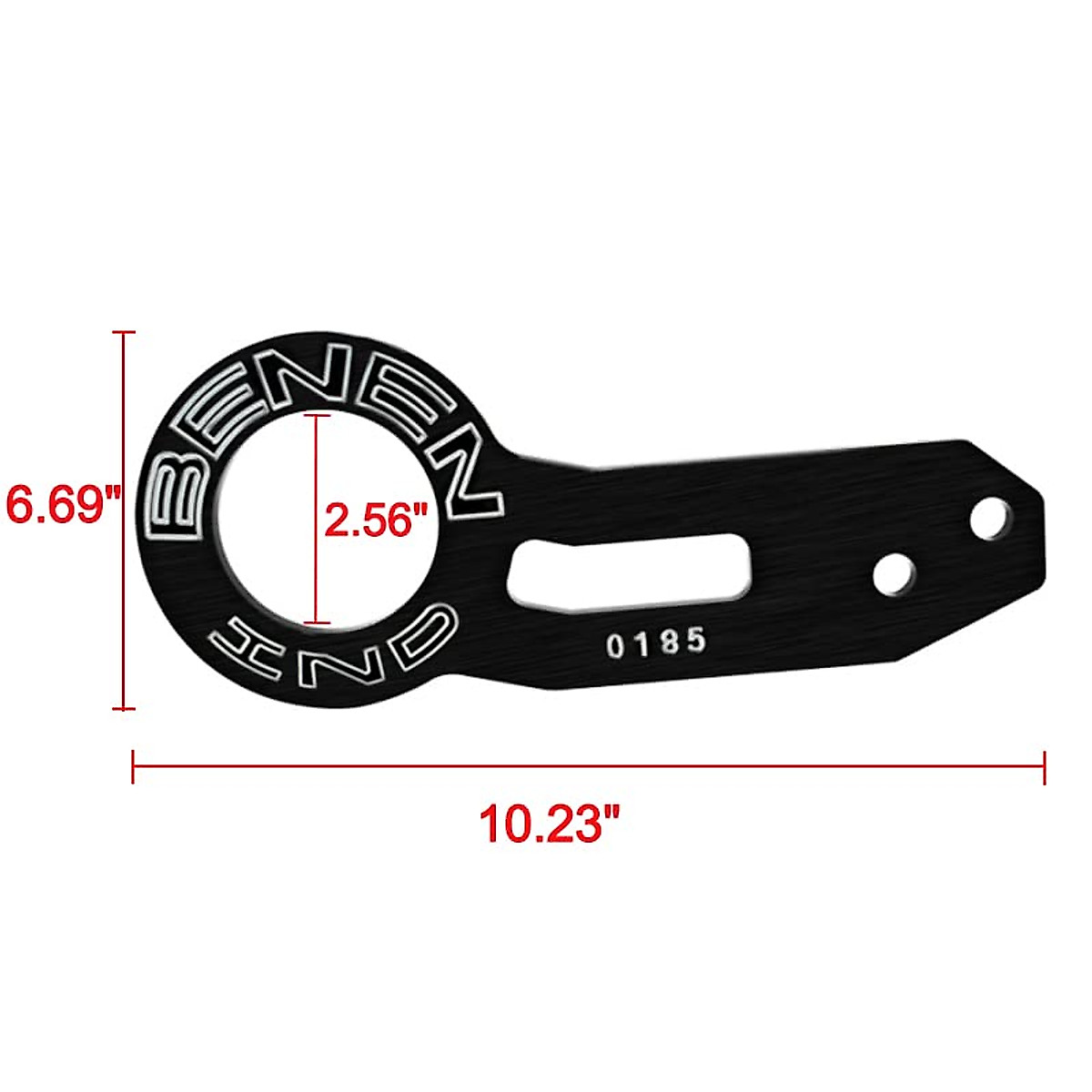 Heart Horse Rear Tow Towing Hook for Universal Car, JDM Bumper Quick Release Auto Trailer Ring Aluminum Alloy, Improved Wiredrawing Anodizing (Black)