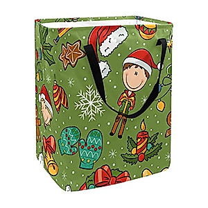 Christmas Boy Gifts Print Collapsible Laundry Hamper, 60L Waterproof Laundry Baskets Washing Bin Clothes Toys Storage for Dorm Bathroom Bedroom