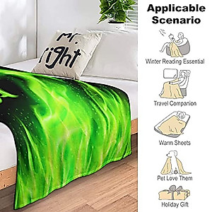 Fire Head of Dragon Flannel Fleece Throw Blanket Soft Warm Lightweight Fuzzy Plush Blankets for Bed Couch Sofa 70"x80"