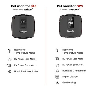 Waggle RV/Dog Safety Temperature & Humidity Sensor | Wireless Pet monitoring system | Verizon Cellular | Instant Alerts on Temp/Humidity/Power loss via SMS/Email 24/7 | No WiFi | Subscription Required