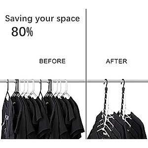 Space Saving Hangers 10 Pack Magic Hangers Clothes Hangers Organizer Smart Closet Space Saver with Sturdy Plastic for Heavy Jeans Clothes Trouser