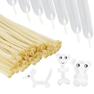 260Q Long Balloons, 100 PCS Clear Twisting Animal Balloons Magic Balloons Clear Long Skinny Latex Balloons Clown Balloon Long Balloon Animals Shape for Birthday Weddings Party Decoration Balloon