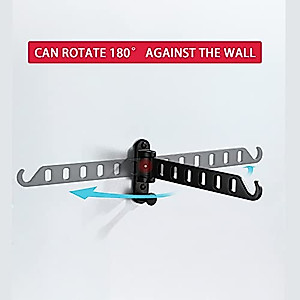 JOOM Laundry Drying Rack Wall Mounted Clothes Drying Rack Clothes Hanger Black