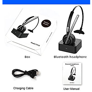 Truck Driver Bluetooth Headset TH10, Noise Canceling Bluetooth Headphone Headset, Headphones with Charging,Truck Driver Wireless,Headset Driver,Truck Driver Bluetooth Wireless, Black