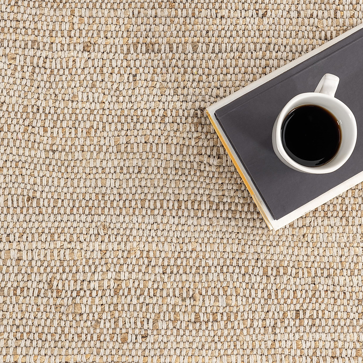 nuLOOM 2x10 Elfriede Jute & Cotton Hand Woven Area Rug, Natural, Solid Rustic Farmhouse Style, Weaved Design, Natural Fiber, For Bedroom, Living Room, Dining Room, Hallway, Office, Entryway