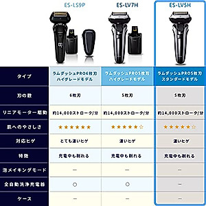 Panasonic ES-LV5H-S [Men's Shaver LAMDASH PRO Linear Motor 5-Blade Silver with Pouch] AC100-240V Shipped from Japan Released in May 2022