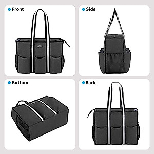 Trunab Utility Tote Bag for Teacher Nurse Bag and Tote for Work for Women with 15.6” Laptop Sleeve, Multiple Pockets, for Office, Business, Hospice Visit, Home Health Care, Craft