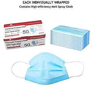 2000PCS Bulk Wholesale Face Masks for Business and Home Use-Disposable Face Mask-Blue 3 Ply Face Mask Cup Dust Masks PPE Filter Protection Face Masks