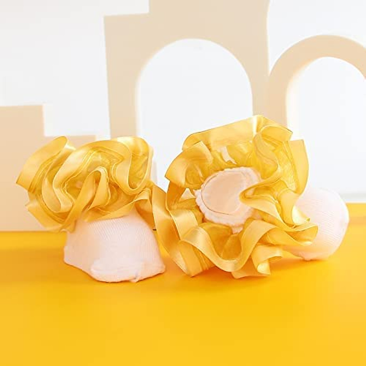 TONGXiNHUA and three Chinese characters 8 Pairs Ruffle Socks, Princess Lace Ruffles Socks Baby Frilly Socks Little Girl Big Ruffle Socks for Newborn/Infant/Toddler (XXS)