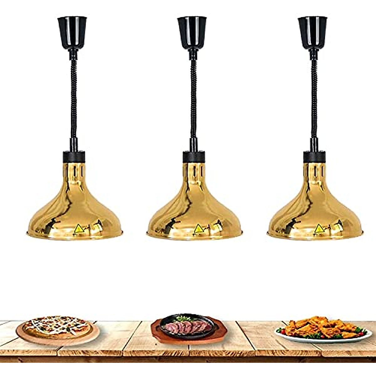 Heat Lamp Food Warmer Food Heat Lamp, Hanging Warmer Lamp Commercial Hotel Kitchen Equipment Restaurant Supplies Used to Keep Food Warm 3-Pack 220V 250W