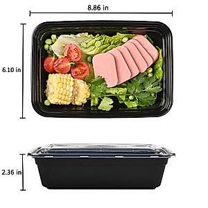 LOKATSE HOME Meal Prep Containers 16 pack 1 Compartment with Lids, Food Storage Bento Stackable Reusable Lunch Boxes, BPA-Free Microwave/Dishwasher/Freezer Safe(38 oz)