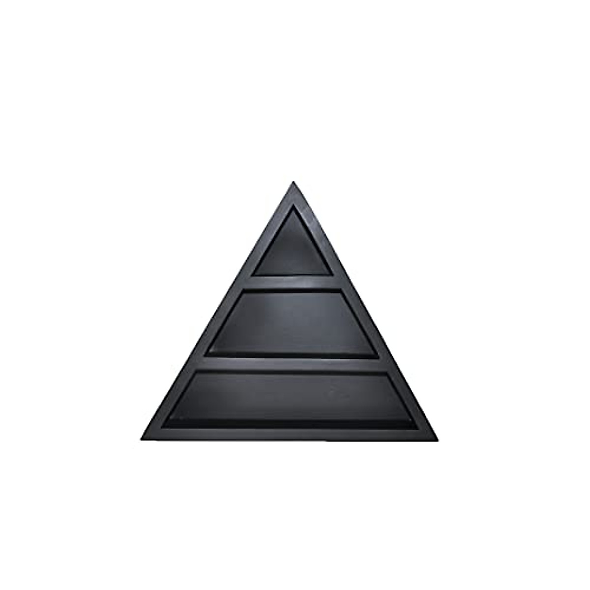 Triangle Shelf | Crystal Display Wall Decor | Shelves for Crystals and Healing Stones Small Geometric Floating | Black Triangular Meditation Stone Holder | Witchy Home Storage | Hanging Chakra Shelfs