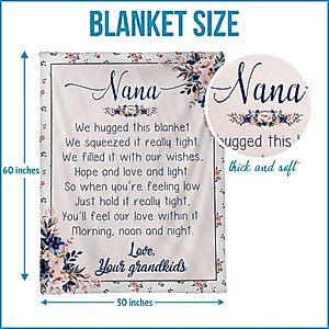 Fastpeace Nana Gifts, Nana Blankets for Nana Grandma Mom Grandmother, Birthday Gifts for Nana from Granddaughter Grandson Grandchildren - Presents Nana Blanket Throw 50x60