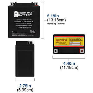 Mighty Max Battery ytx7l-bs -12 volt 6 ah, 100 cca, rechargeable maintenance free sla agm motorcycle battery