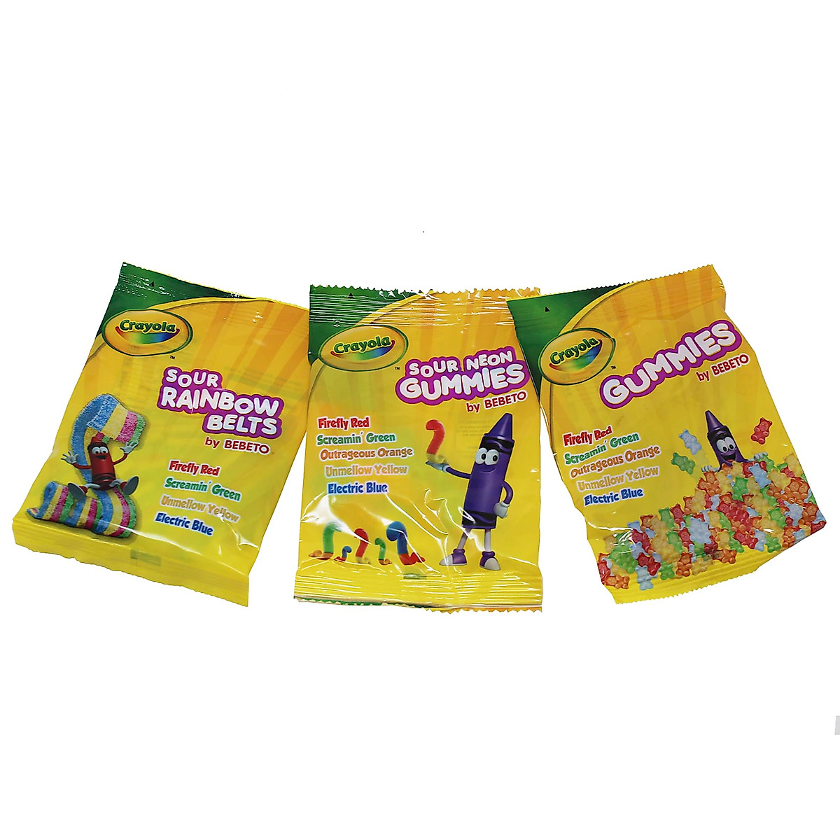 Crayola Assorted Gummy Variety Pack, Back to School & Halloween Treat - Candies with Real Fruit Juice - Sweet & Sour Candy Mix - Individually Wrapped 22 Bags (13.2 oz) by Kervan