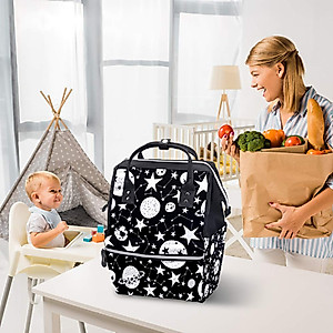 Planets and Stars Space Astronomy Theme Diaper Tote Bags Mummy Backpack Nappy Bag Nursing Bag for Baby Care