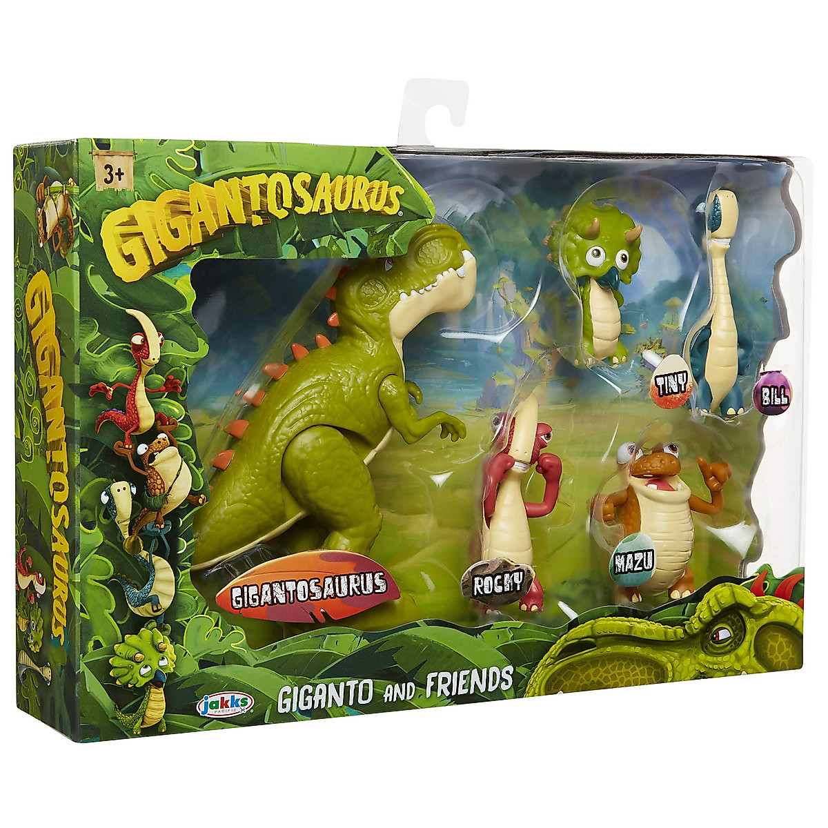 Gigantosaurus Figures Giganto & Friends Toy Action Figures, Includes: Giganto, Mazu, Bill, Tiny & Rocky – Articulated Characters Range from 2.5-5.5" Tall