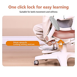 FCD Kids Desk Chair, Adjustable Height Study Chair with Adjustable Back Support, Thick Cushion Seat, Foldable Armrest and Adjustable Footrest (Blue)