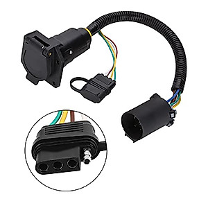 Newparts 7 Pin to 7 Way Blade and 4 Way Flat Vehicle-Side Trailer Wiring Adapter Compatible with Ford Chevy Dodge Ram GMC Sierra Grand Cherokee USCAR Socket Required Trailer Connector Wiring Harness