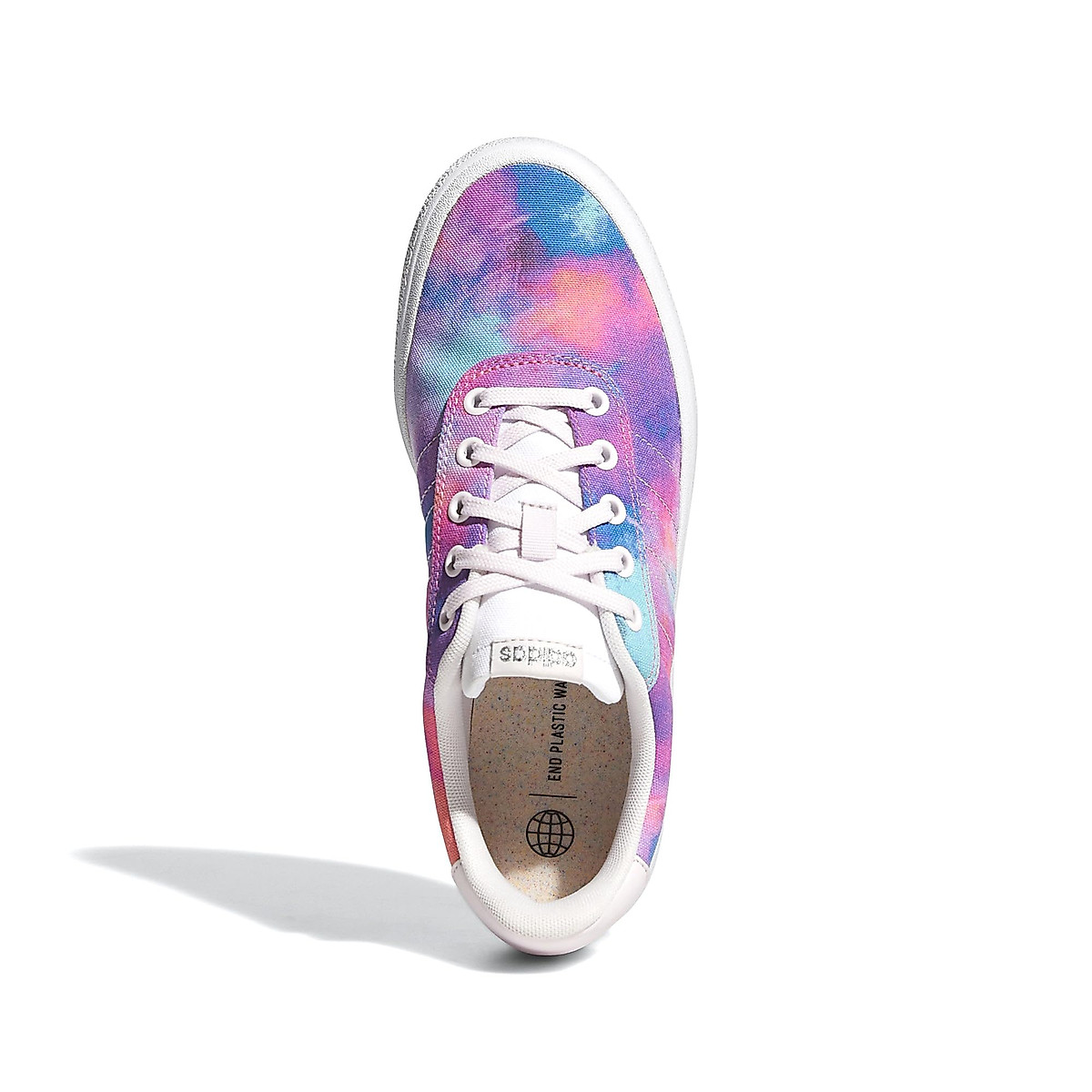 adidas Women's Vulc Raid3r Skateboard Shoes, White/Pink/Silver Metallic US 8