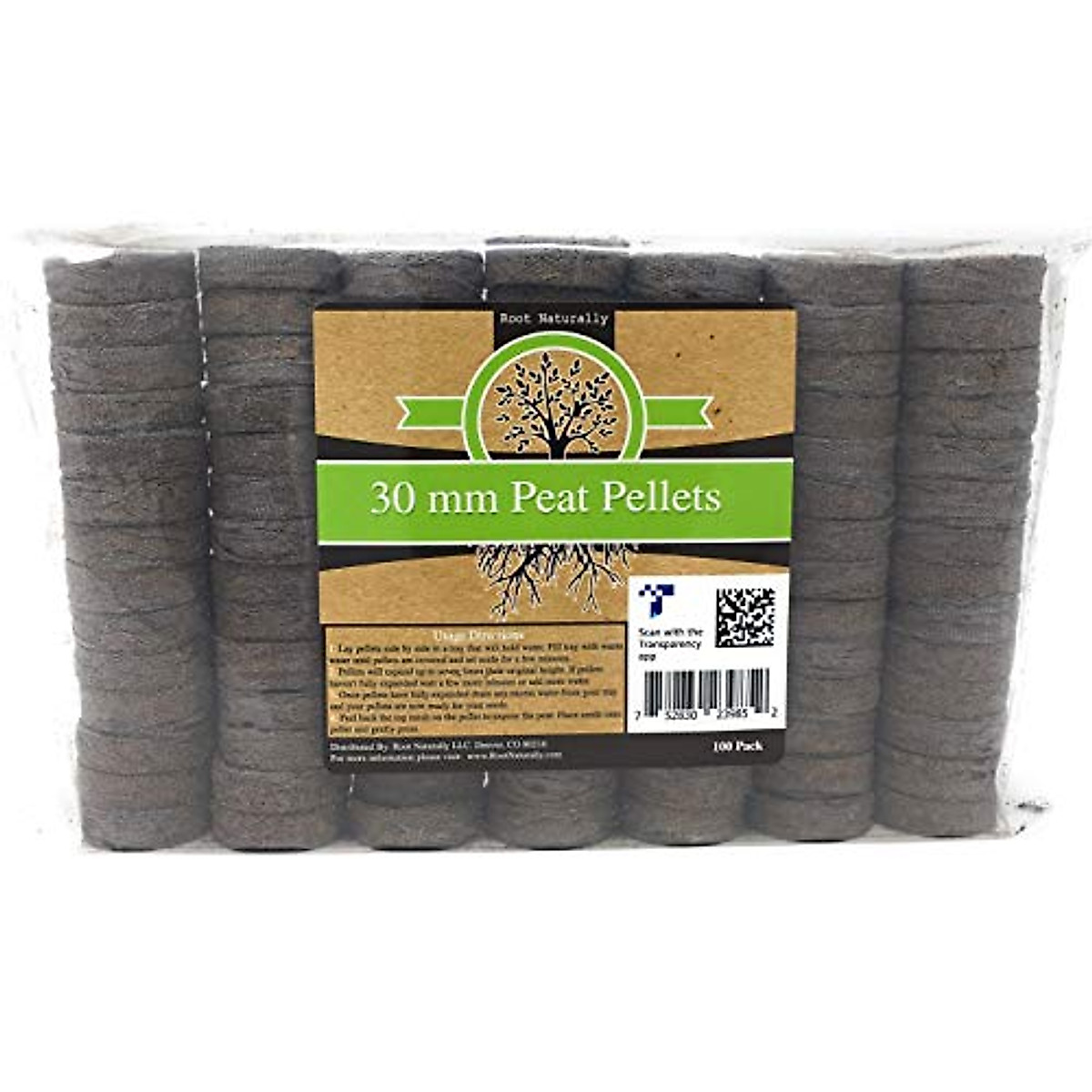 Root Naturally 30mm Peat Pellets - 100 Count