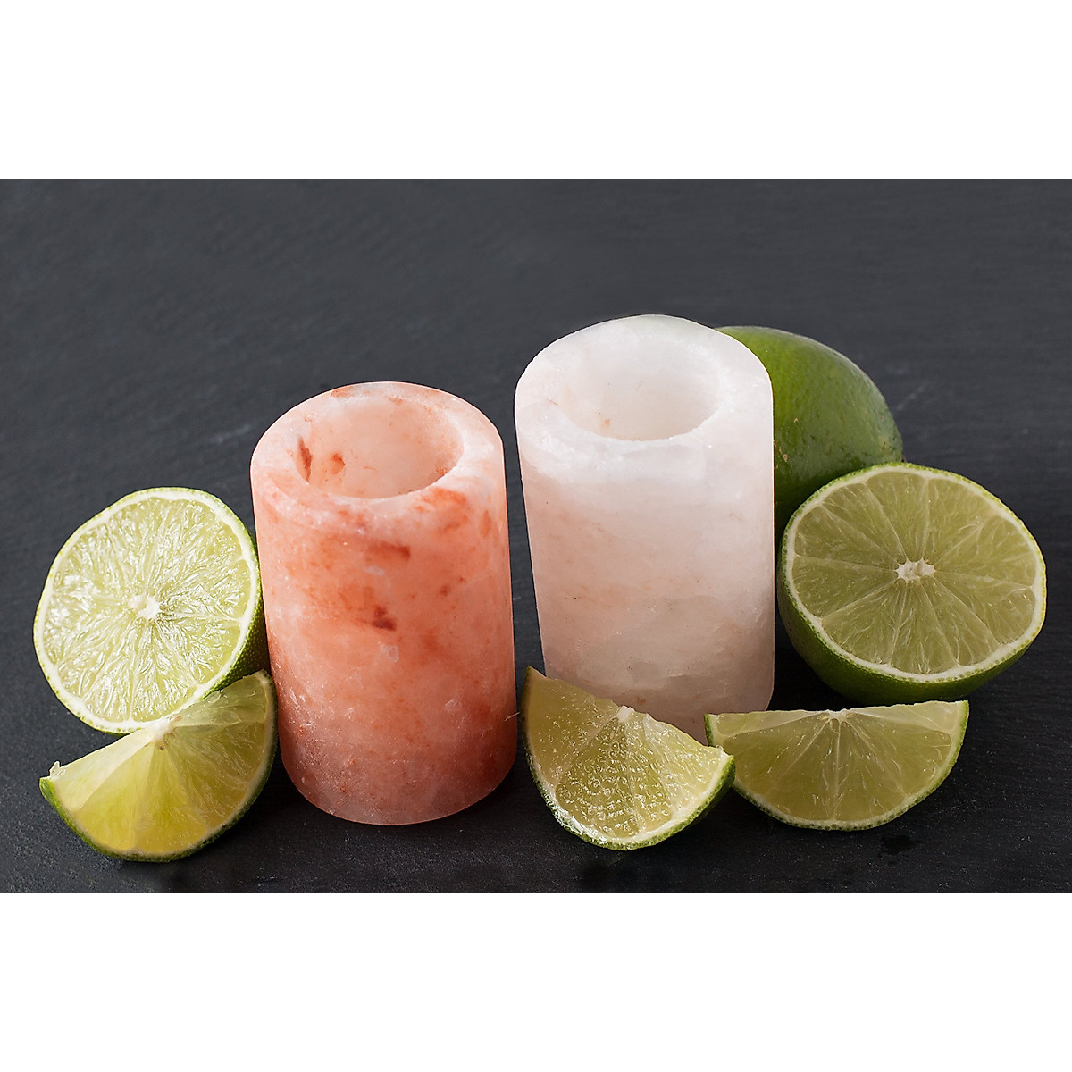 Himalayan Salt Shot Glasses - Pure Food Grade Himalayan Pink Salt - No Fillers or Binders - Handcrafted All Natural Tequila Salt Shot Glasses Set by Cestari (2 pack)