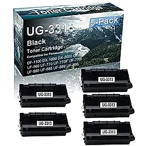 5-Pack Compatible UG3313 | UG-3313 Printer Toner Cartridge High Capacity use for Panasonic UF-880 UF-885 UF-889 UF-895 Printer (Black)