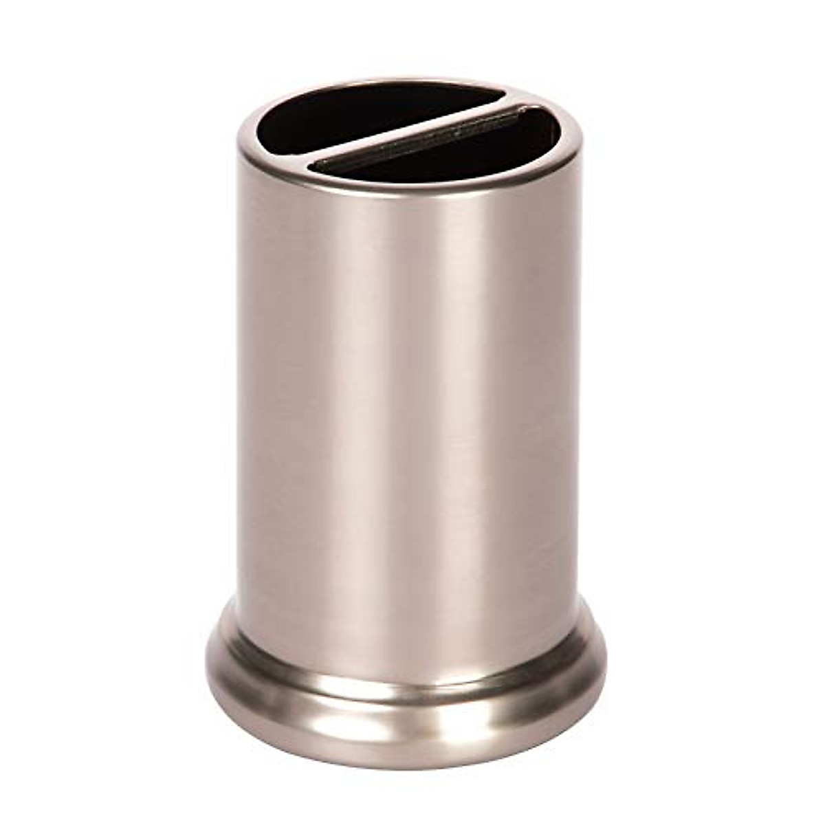 Home Zone Living Bath Accessory Set | Toothbrush Holder, Hand Soap Dispenser, Soap Tray and Tumbler (Silver)