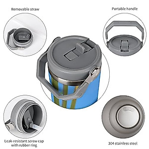 30oz Stainless Steel Insulated Tumbler with Flip Lid & Straw, Leakproof Travel Mug for Car, Beach Parrots Double Wall Vacuum Thermal Coffee Cup with Handle, Spill-Proof Design for Hot/Cold Drinks