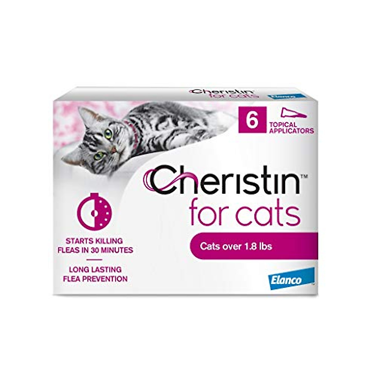 Cheristin for Cats Topical Flea Prevention – Starts Killing Fleas in 30 Minutes, 6 Dose