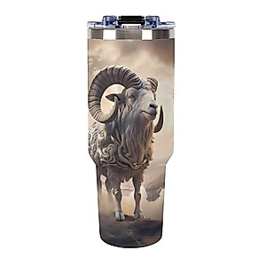 Aries 40 Oz Car Cup Stainless Steel Travel Mug Leak-Proof Insulated Tumbler with Handle Light Rose Red-style