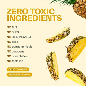 Fuwa3e Pineapple Enzyme Natural Dish Soap Tropical Pineapple Scent - 16.9oz 1 Pack - 99% Plant Based Dish Soap Liquid - Hypoallergenic Dish Soap from Discarded Pineapple Peels