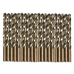 VALYRIANTOOL 1/8" Cobalt Drill Bits(20PCS), M35 HSSCO High Speed Steel Jobber Length Twist Drill Bit Set for Hardened Metal, Stainless Steel, Cast Iron, Plastic and Wood
