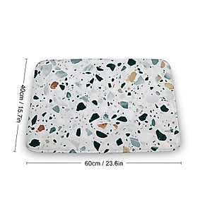 Gray Blue Stone Blocks Kitchen Mat and Rugs Cushioned Anti-Fatigue Kitchen mats 16"x 24"Non Slip Waterproof Kitchen Mats and Rugs for Kitchen Floor Home Office Sink Laundry